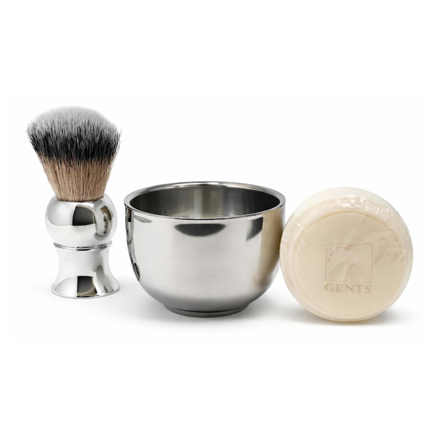Gift Set GENTS - Men's Shaving Kit 3 pc Stainless Steel Bowl Shaving S ...